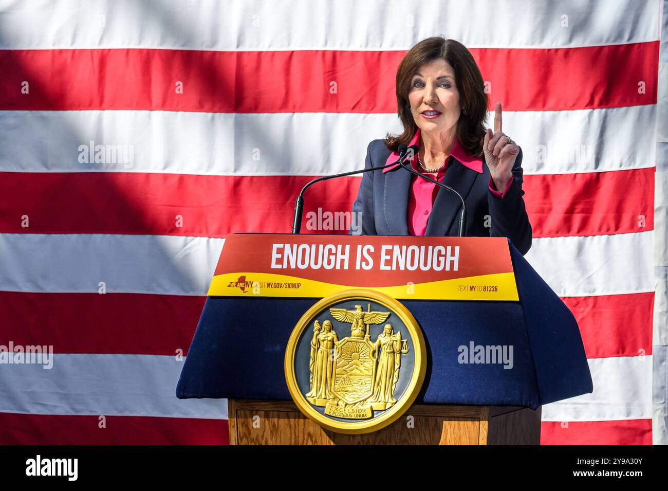 New York, USA. 9th Oct, 2024. New York governor Kathy Hochul announces ... New York, USA. 9th Oct, 2024. New York governor Kathy Hochul announces ...