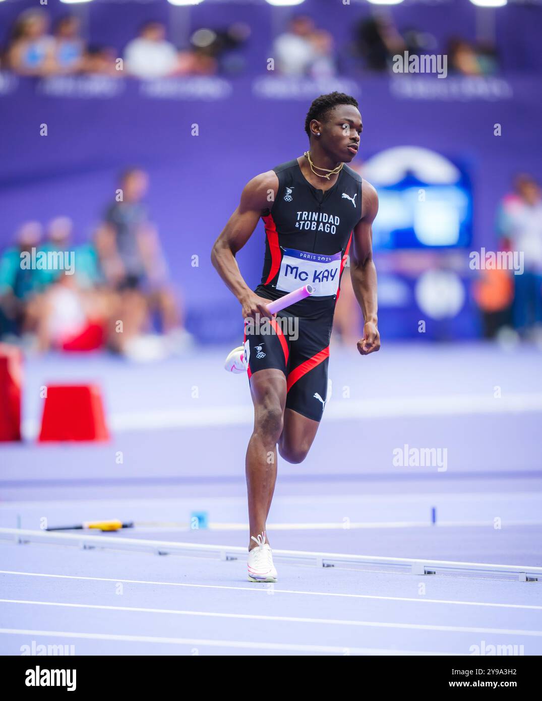 Shakeem Mc Kay participating in the 4X400 meters relay at the Paris ...
