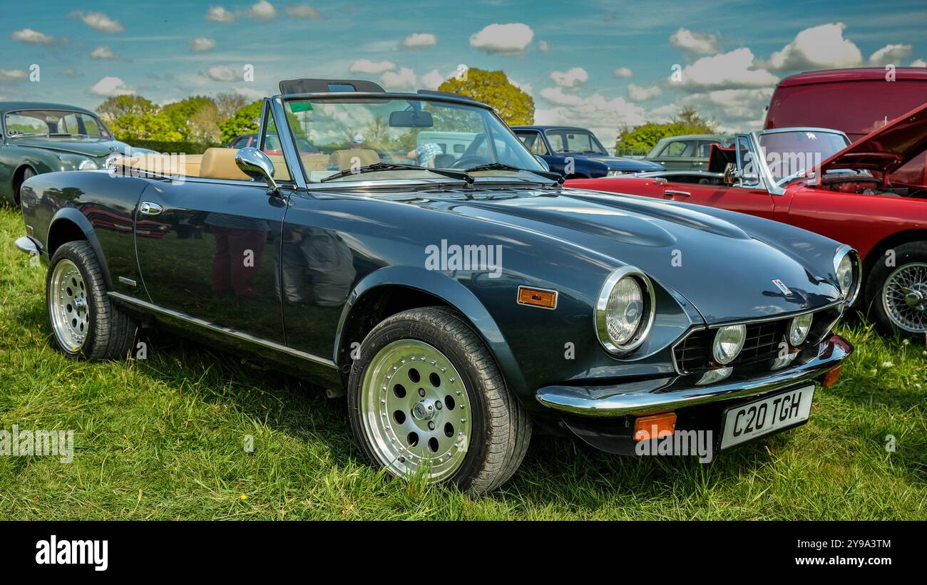 May 2022 - Fiat Spyder on display at a classic car show near Frome in ...