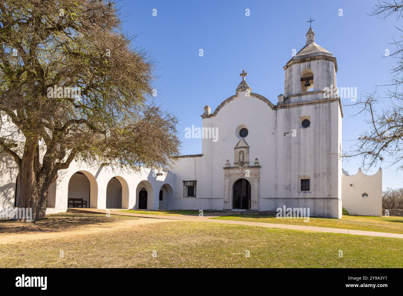 Goliad, Texas, United States. The reconstructed Mission Espiritu Santo ...