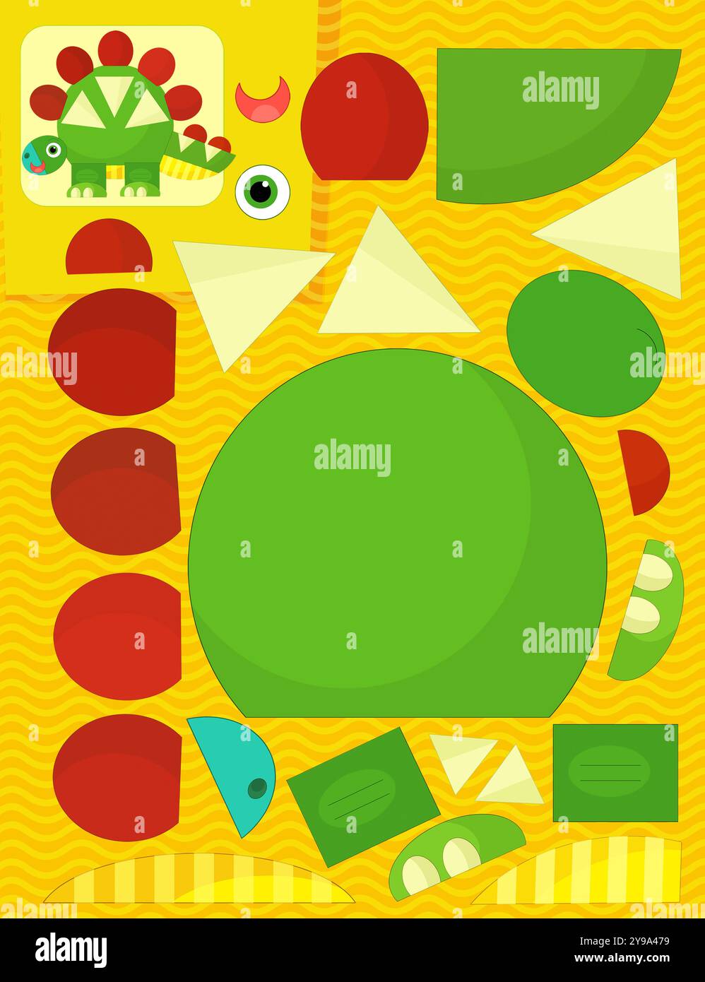 cartoon scene with character puzzle cutout educational exercise manual ...