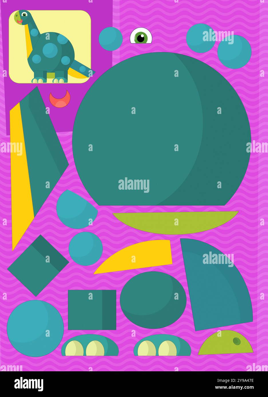 cartoon scene with character puzzle cutout educational exercise manual ...