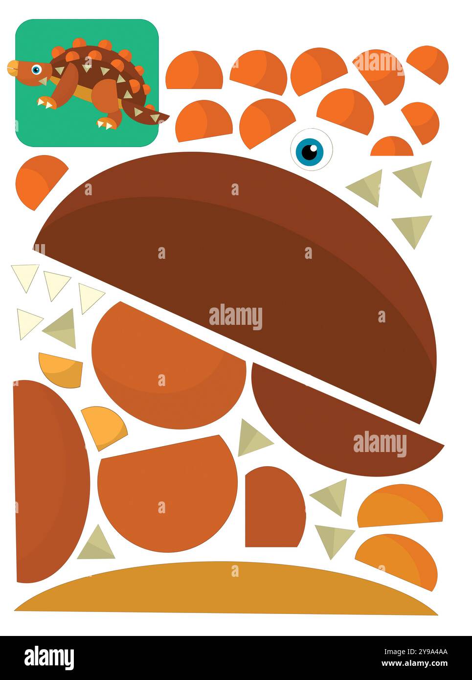 cartoon scene with character puzzle cutout educational exercise manual ...