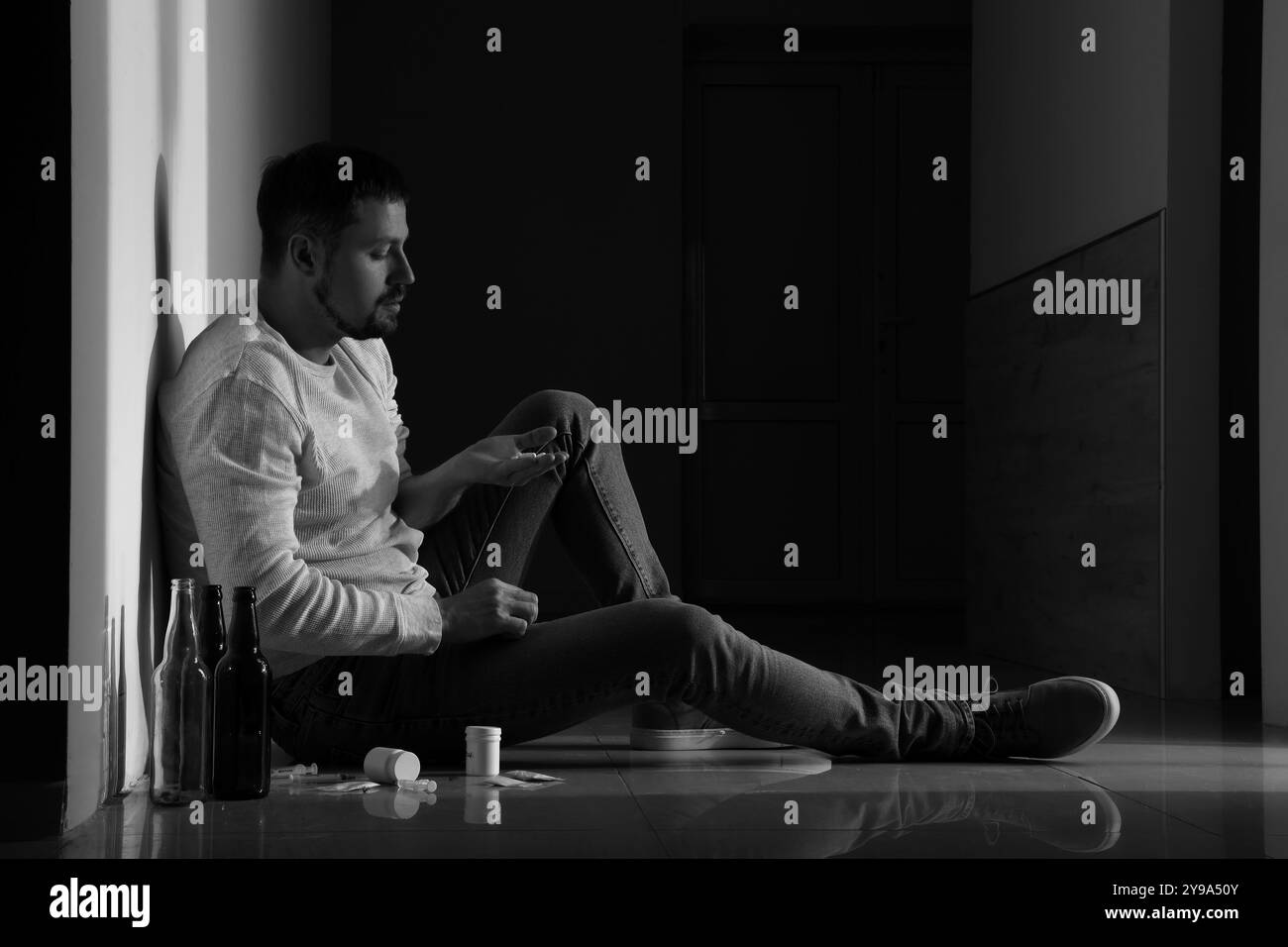 Drug addict Black and White Stock Photos & Images - Alamy