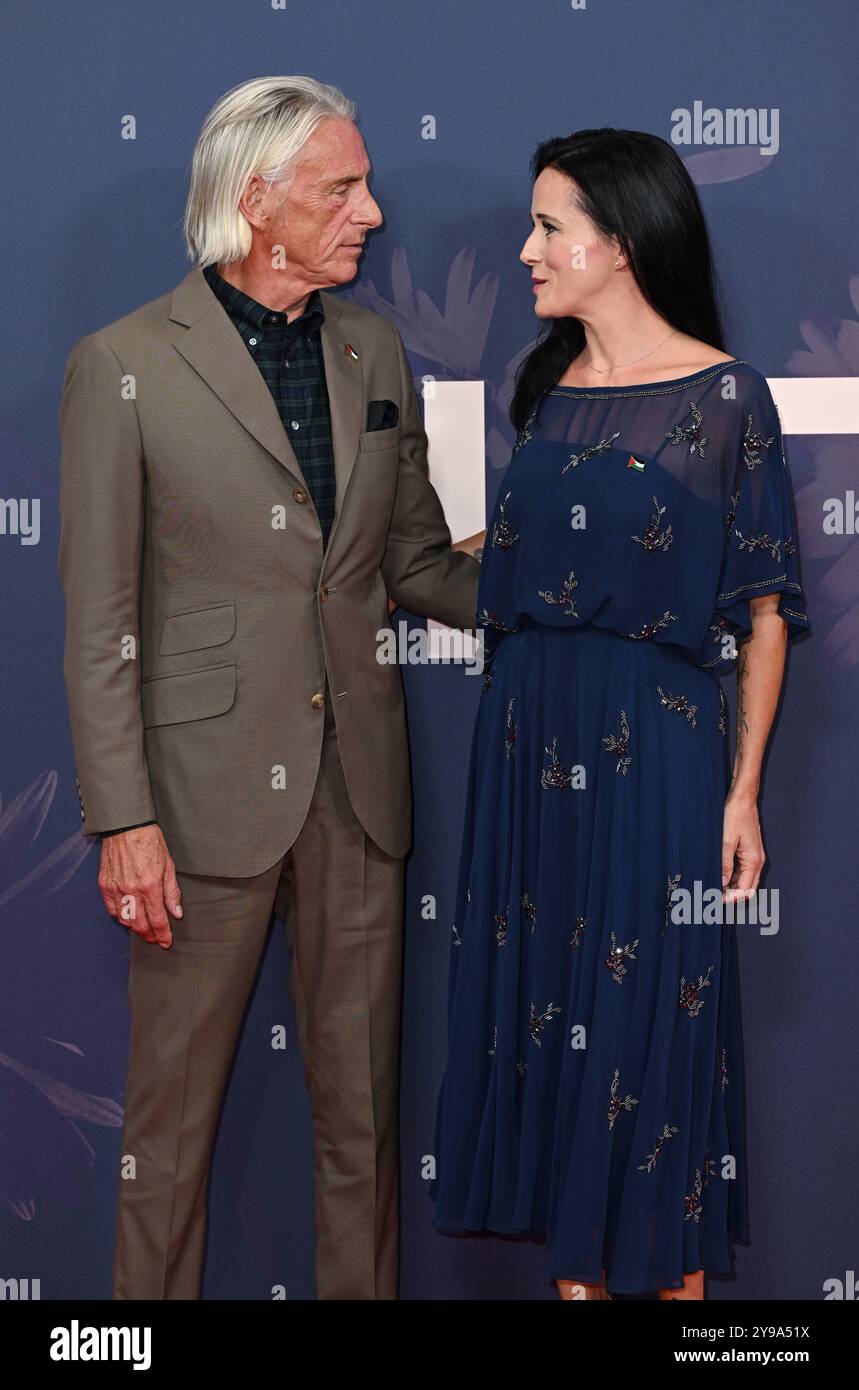 London, UK. October 9th, 2024. Paul Weller and Hannah Andrews arriving ...