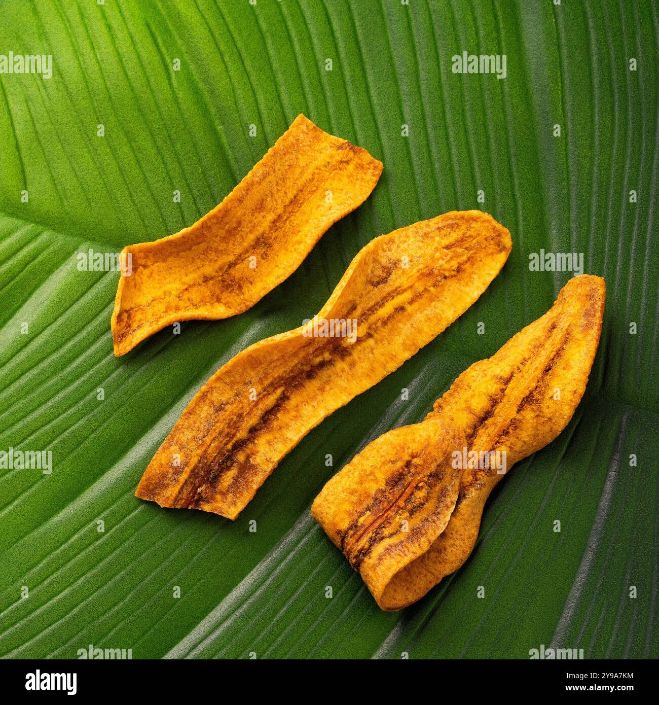 Thin slices of ripe plantain - Musa x paradisiaca Stock Photo - Alamy