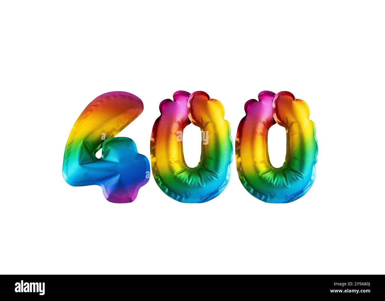 Multicolored balloon for number 400 celebration. Happy birthday on ...