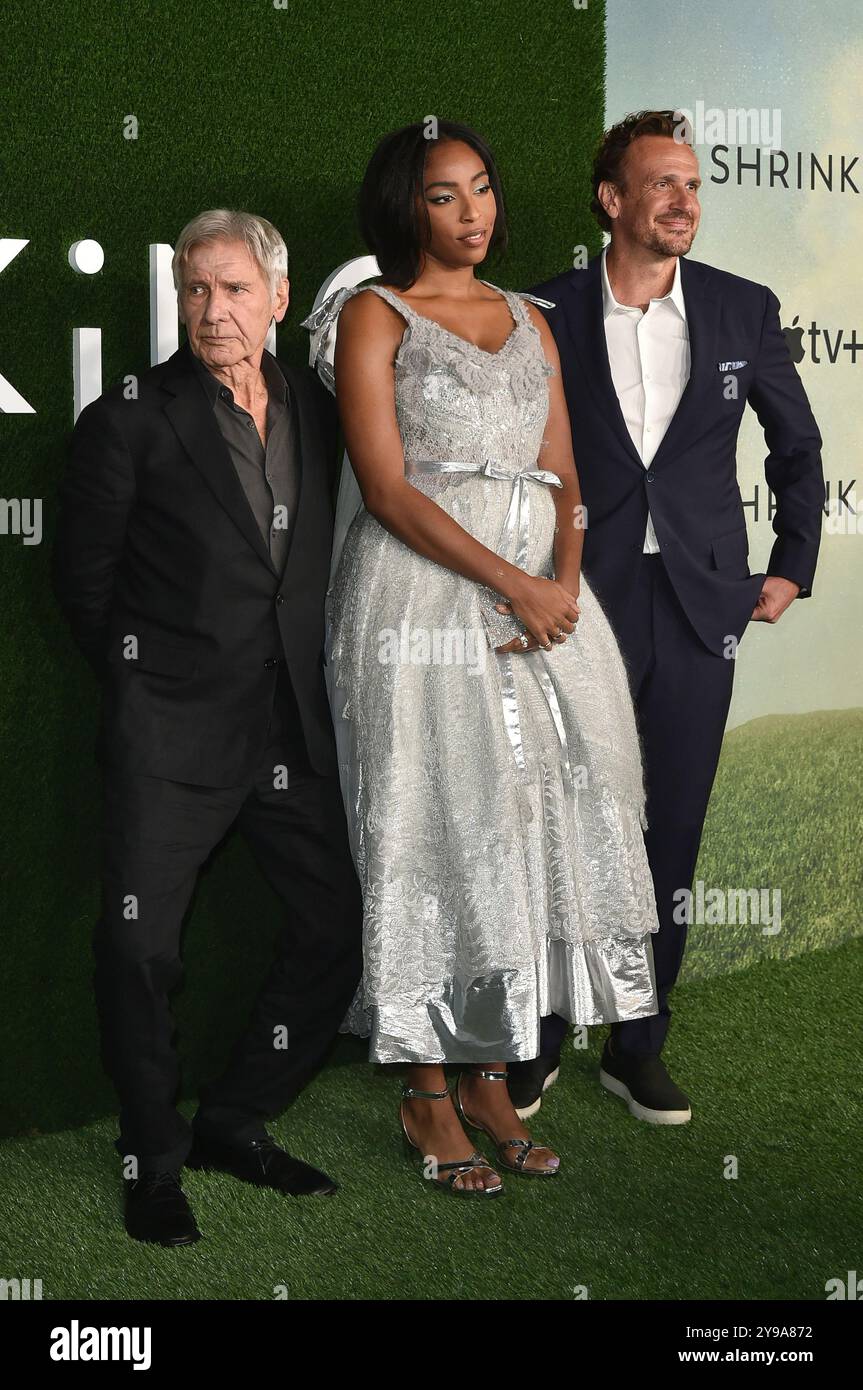 Jessica Williams, from left, Harrison Ford and Jason Segel arrive at ...
