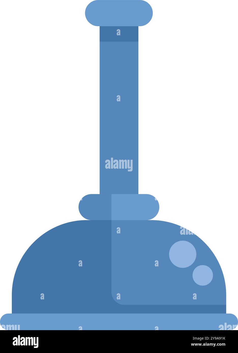 Blue plunger standing on a white background, a simple yet effective ...