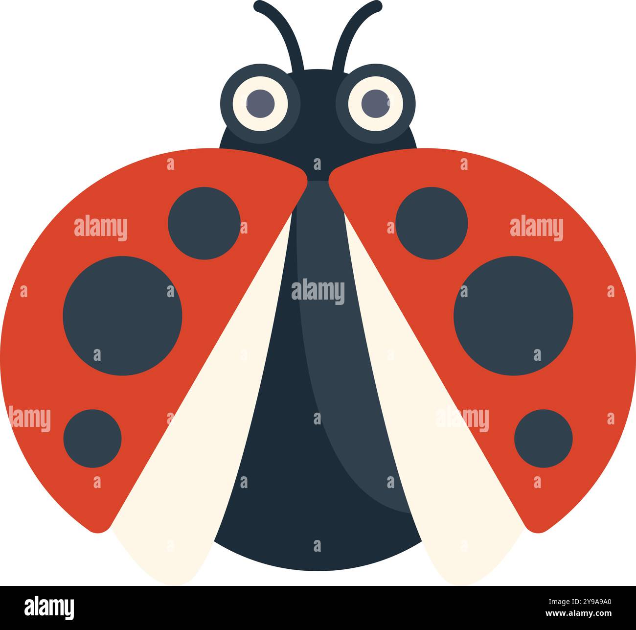 Cartoon ladybug spreading its wings, perfect for children's books ...