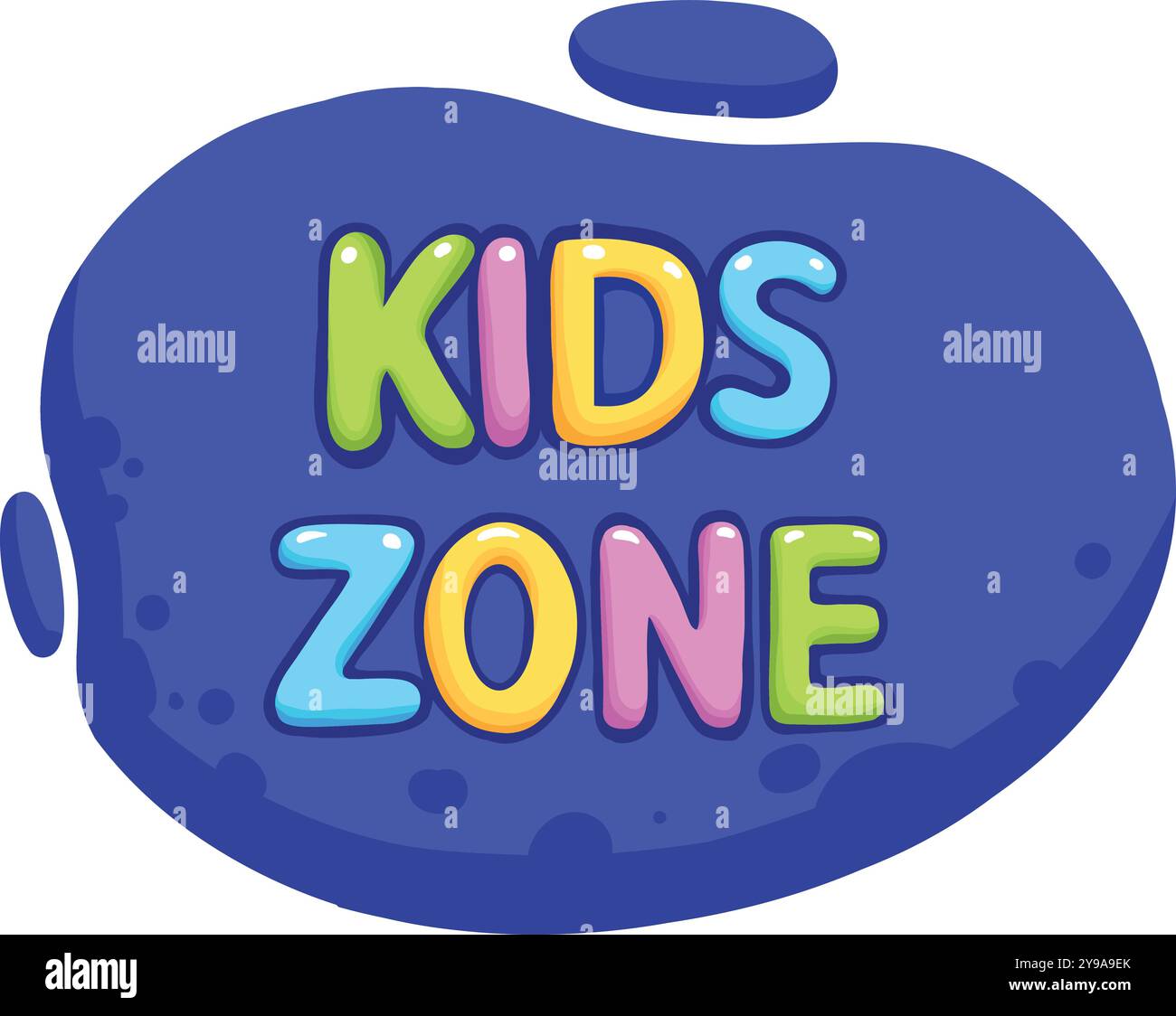 Cartoon kids game zone sticker. Children playroom, kids entertainment ...