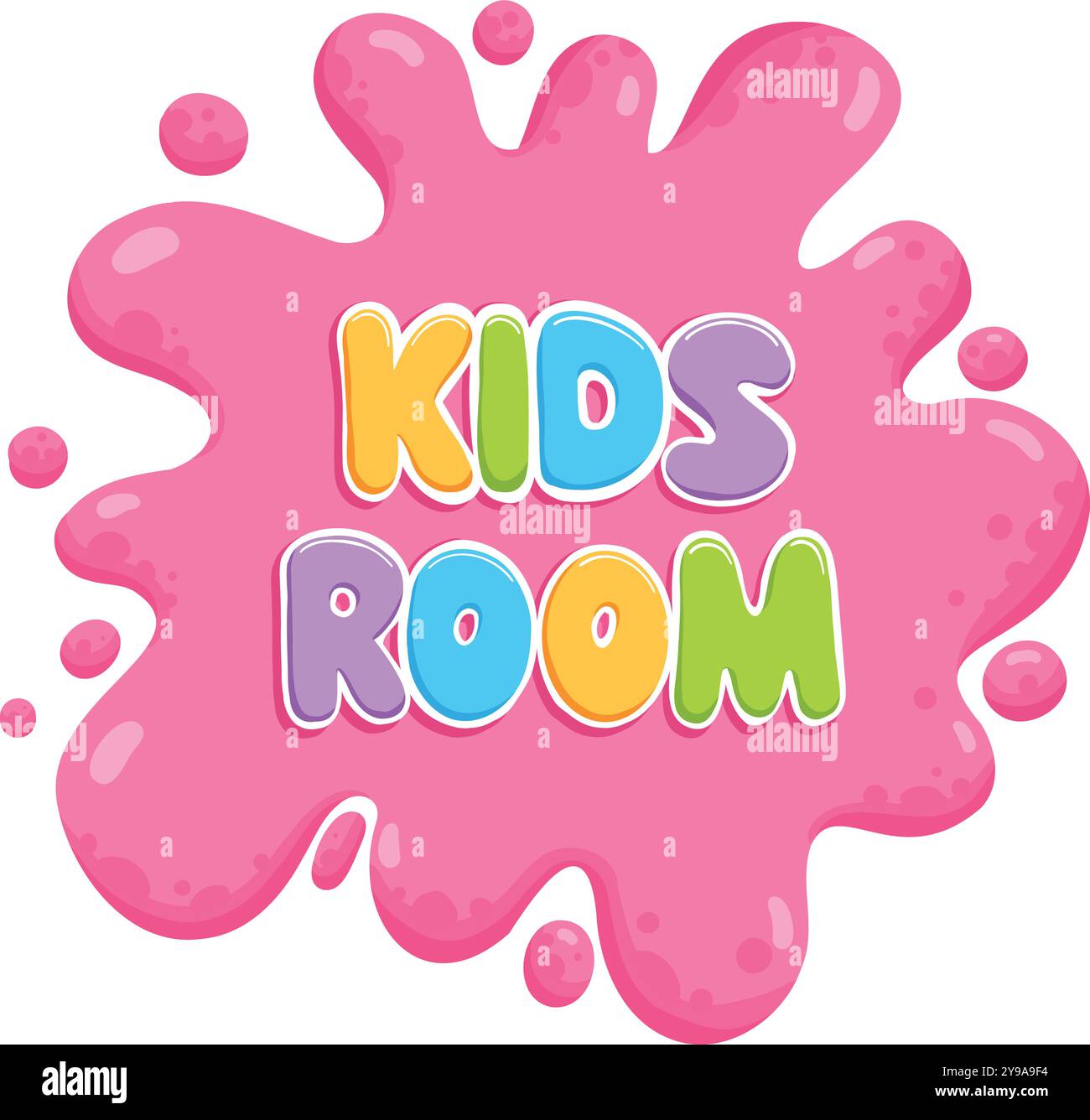 Cartoon kids game zone sticker. Children playroom, kids entertainment ...