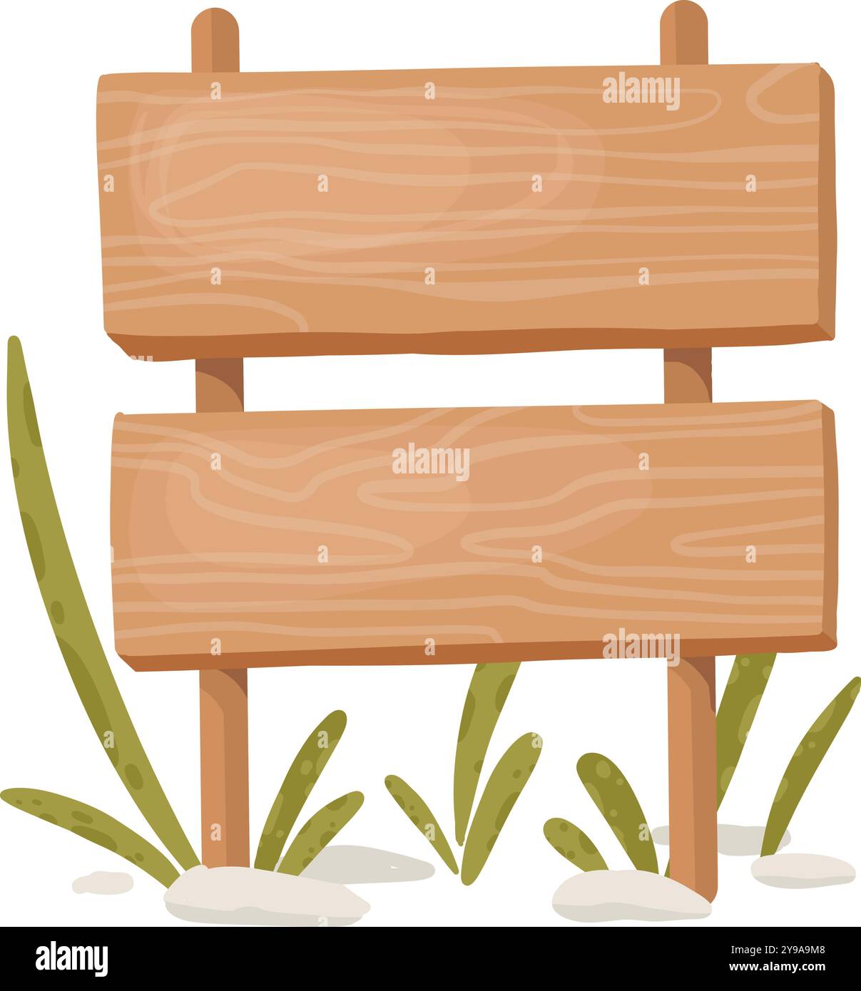 Wooden sign board. Cartoon rustic wood banner, pathfinding plank ...