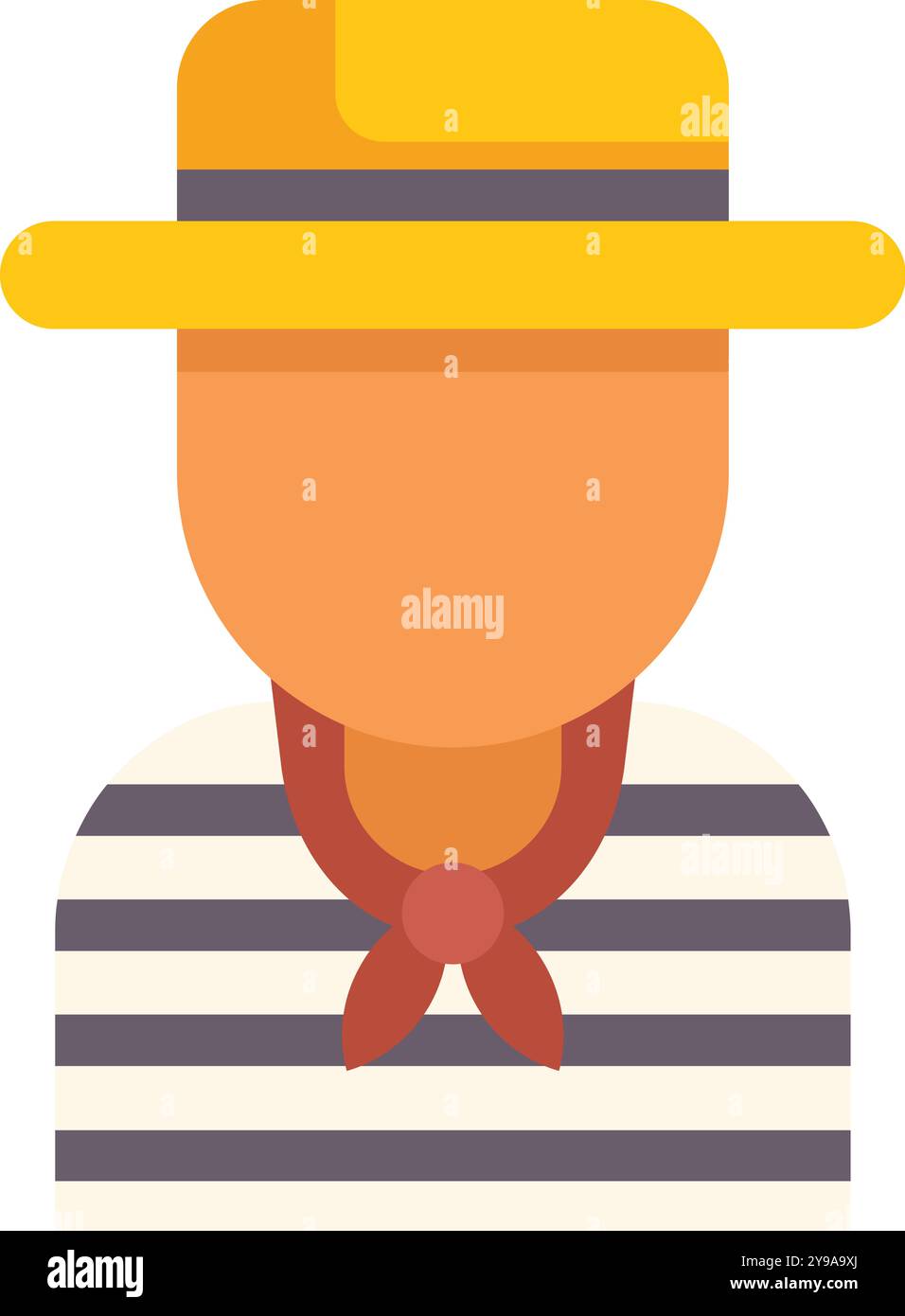 French man with traditional hat and mariniere, flat icon style avatar ...