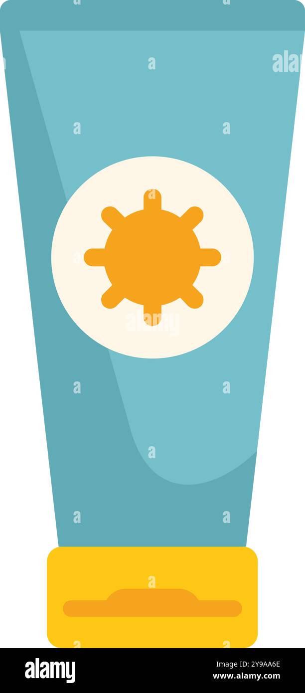 Sunscreen cream tube for protecting skin while sunbathing, isolated on ...