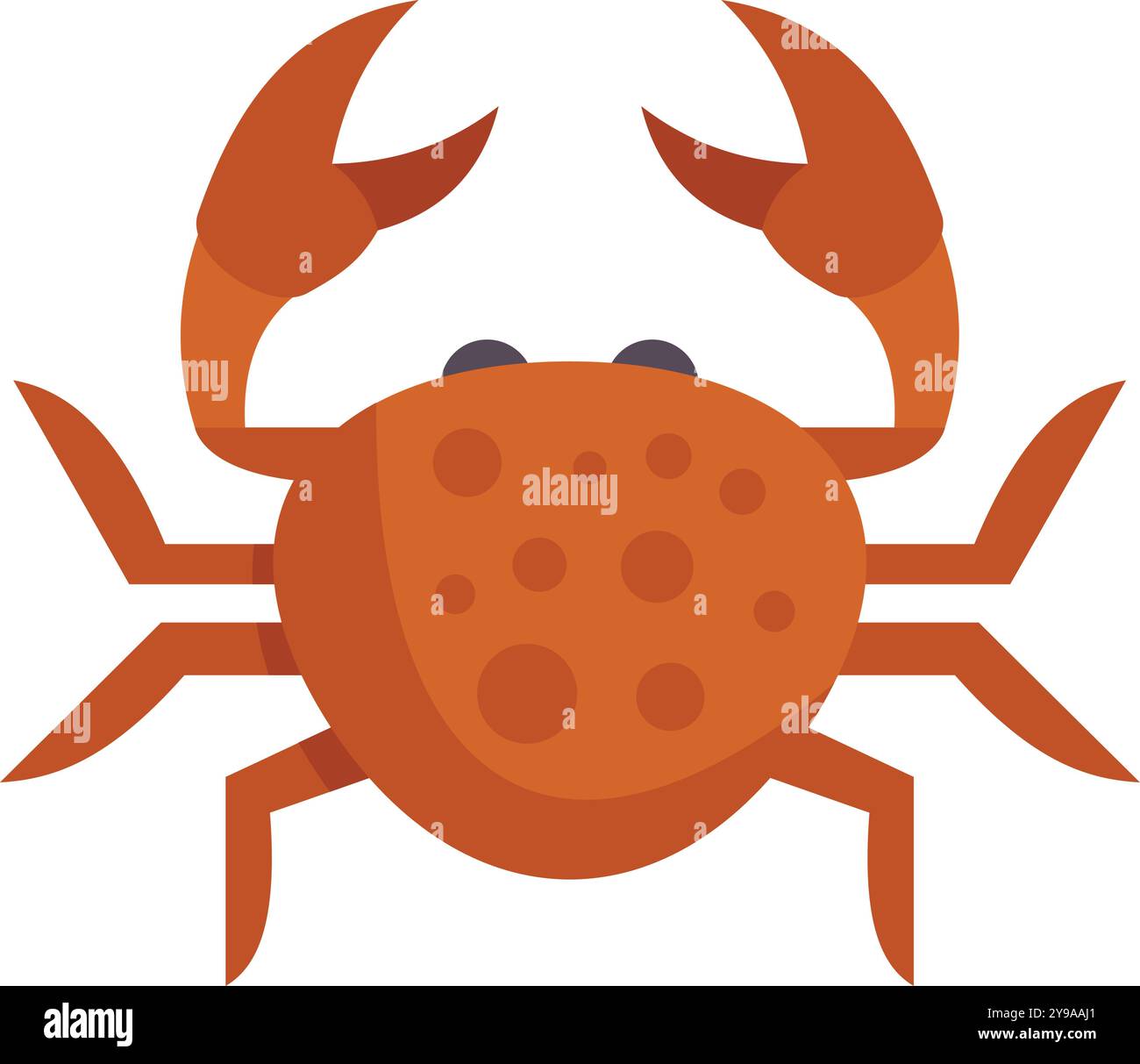 Cartoon style illustration of a large red crab raising its claws Stock ...