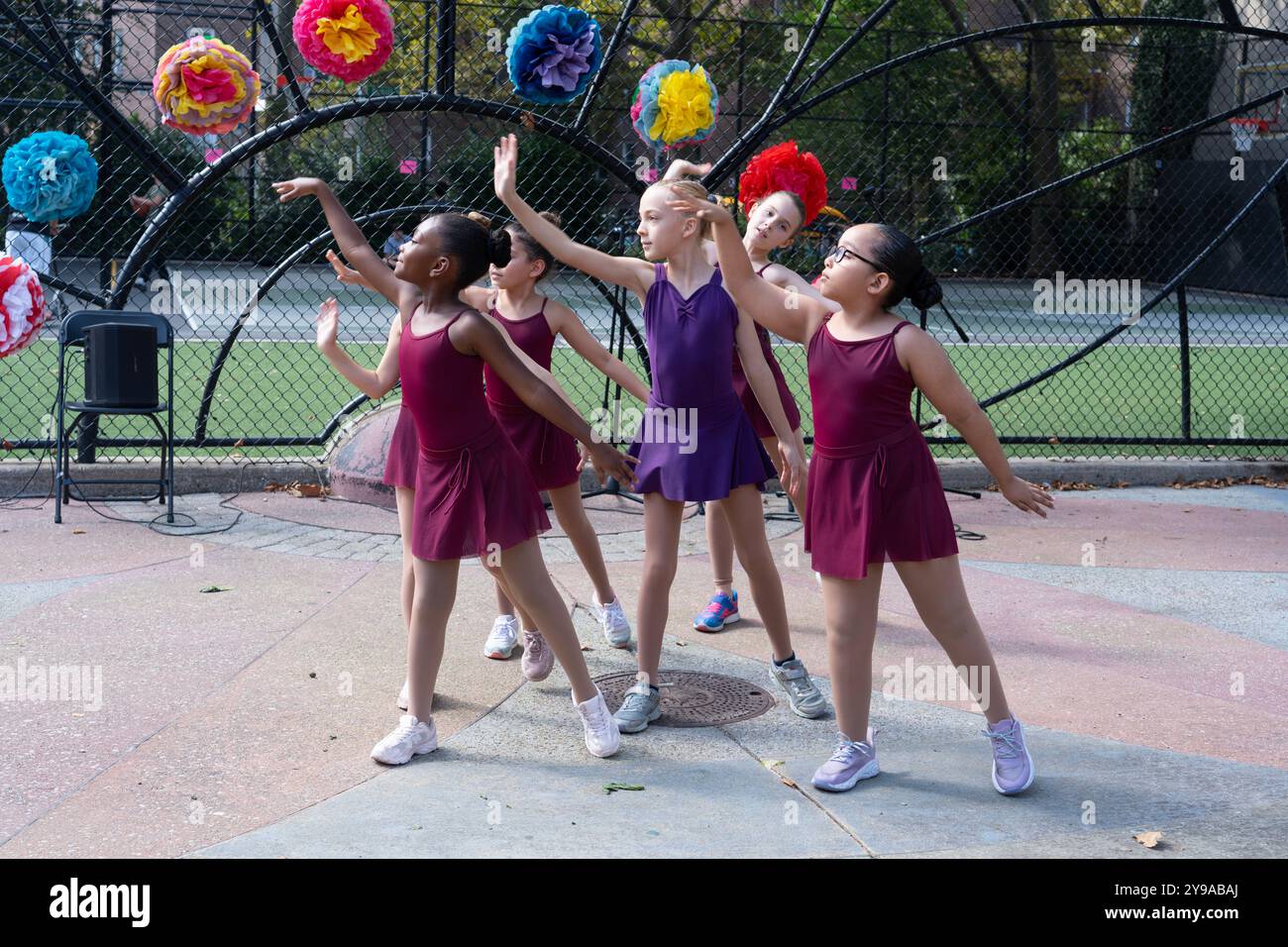 Young girls, members of the Cynthia King Dance Studio perform at the ...