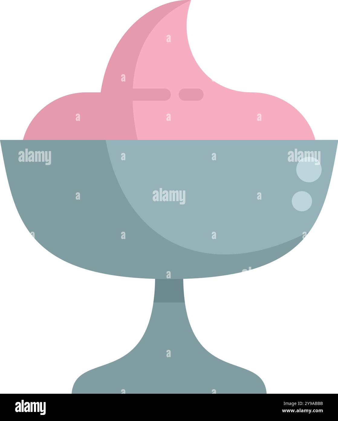 Stylized illustration of pink ice cream in a metal cup, potentially ...