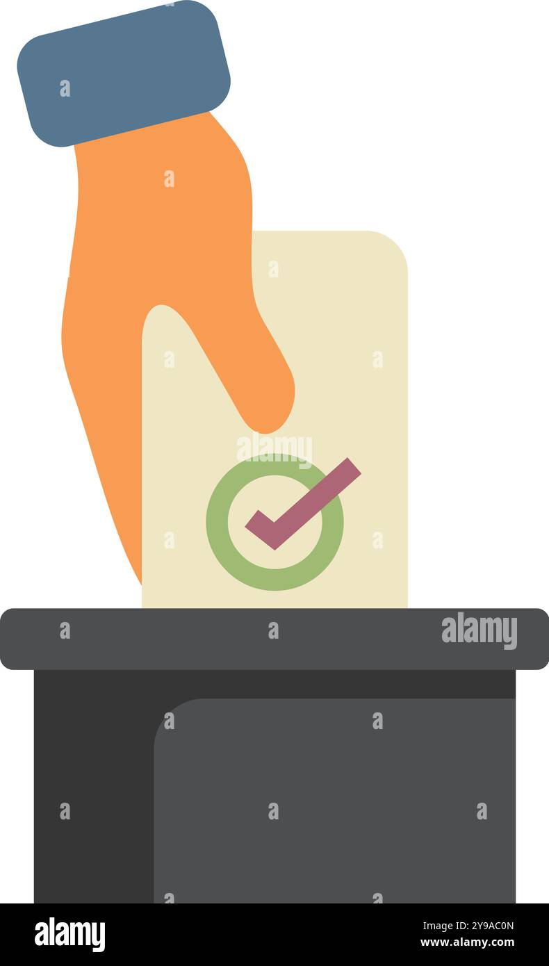 Hand is putting a voting paper with check mark in the ballot box Stock ...