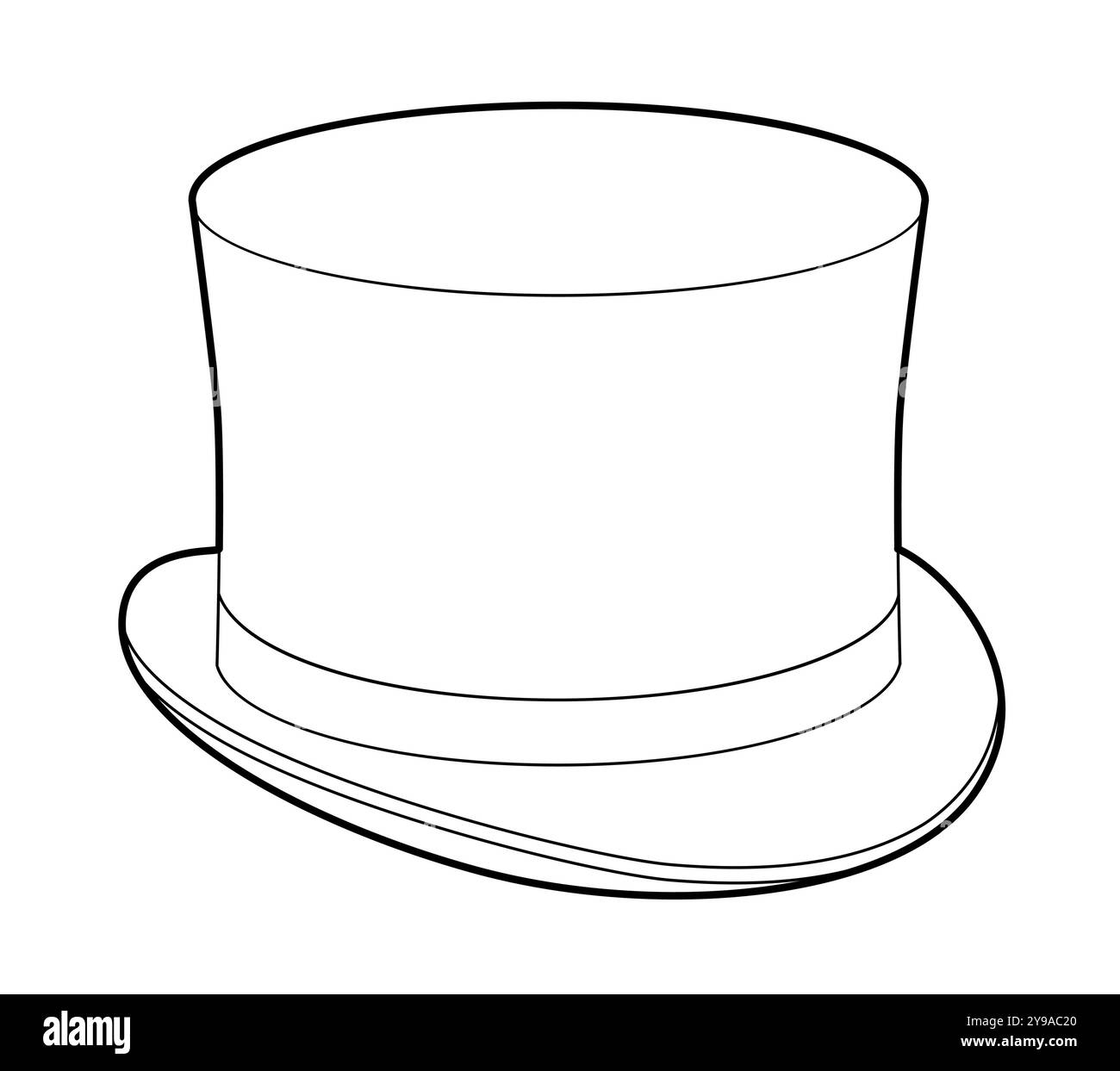 Top Hat with band. Head Fashion accessory cap with narrow brim clothing ...
