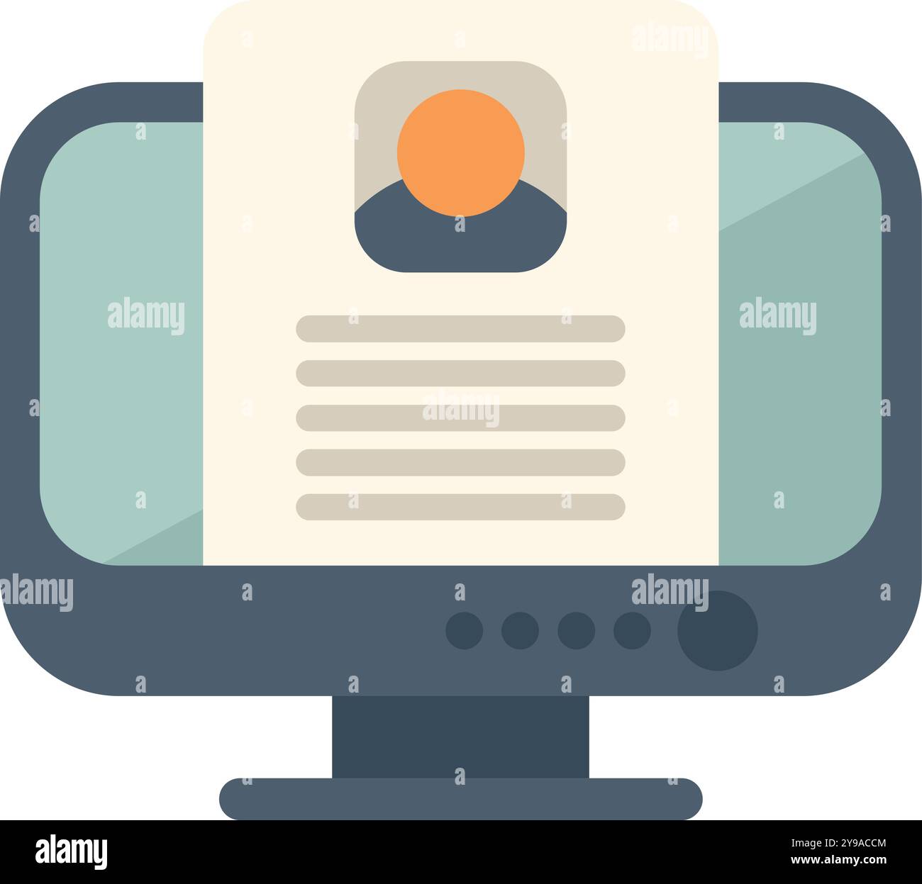 Online resume on a desktop computer screen for job hunting and ...