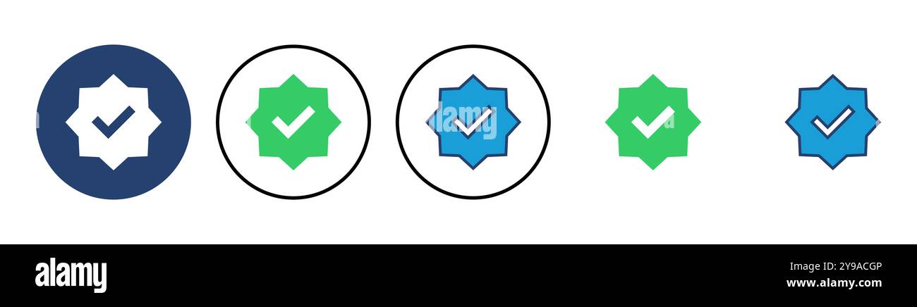 verified icon vector. verification check mark. approved icon Stock Vector Image & Art - Alamy