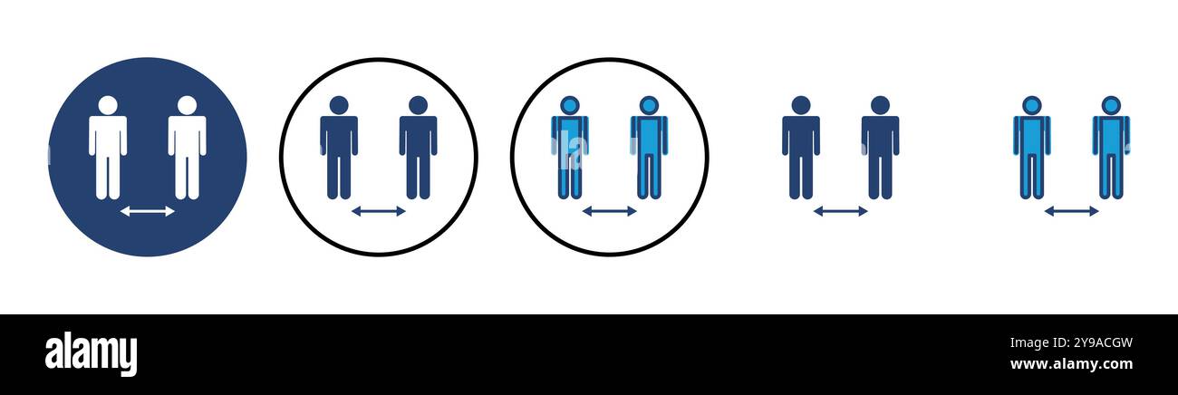 Social distance icon vector. social distancing icon. self quarantine ...