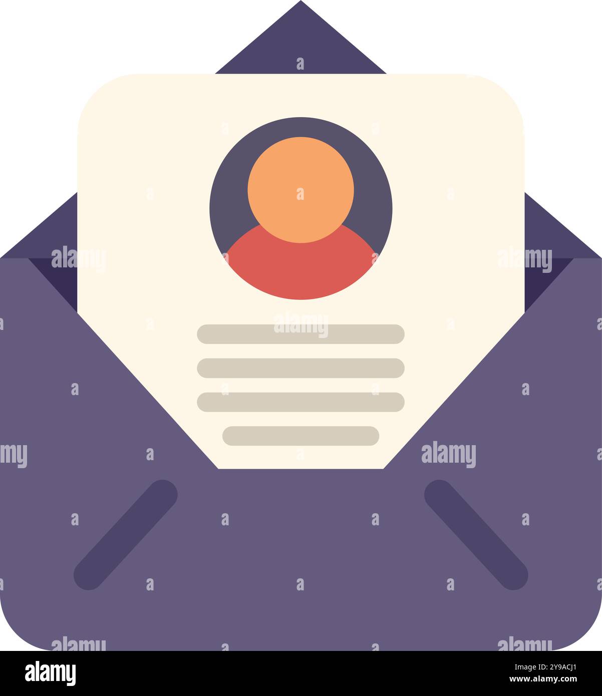 Open envelope containing resume with personal information and skills of ...