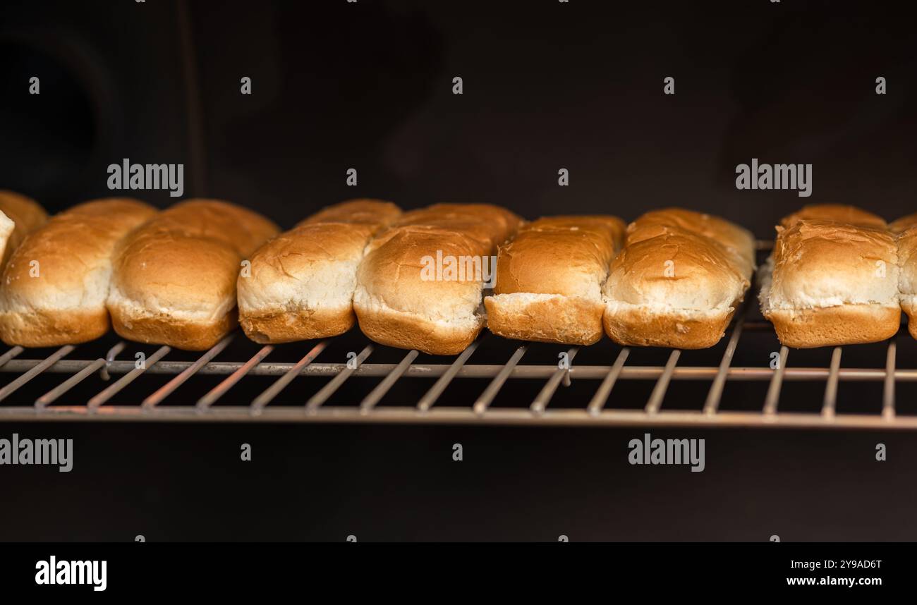 Hot Dog Buns Toasting Stock Photo - Alamy