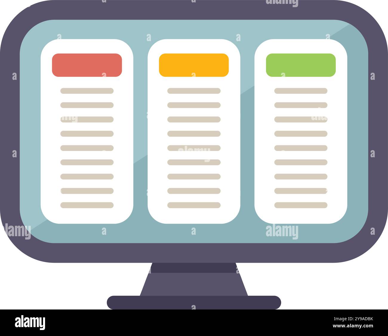 Computer Displaying Kanban Board Illustrating Agile Project Management With Tasks In Progress