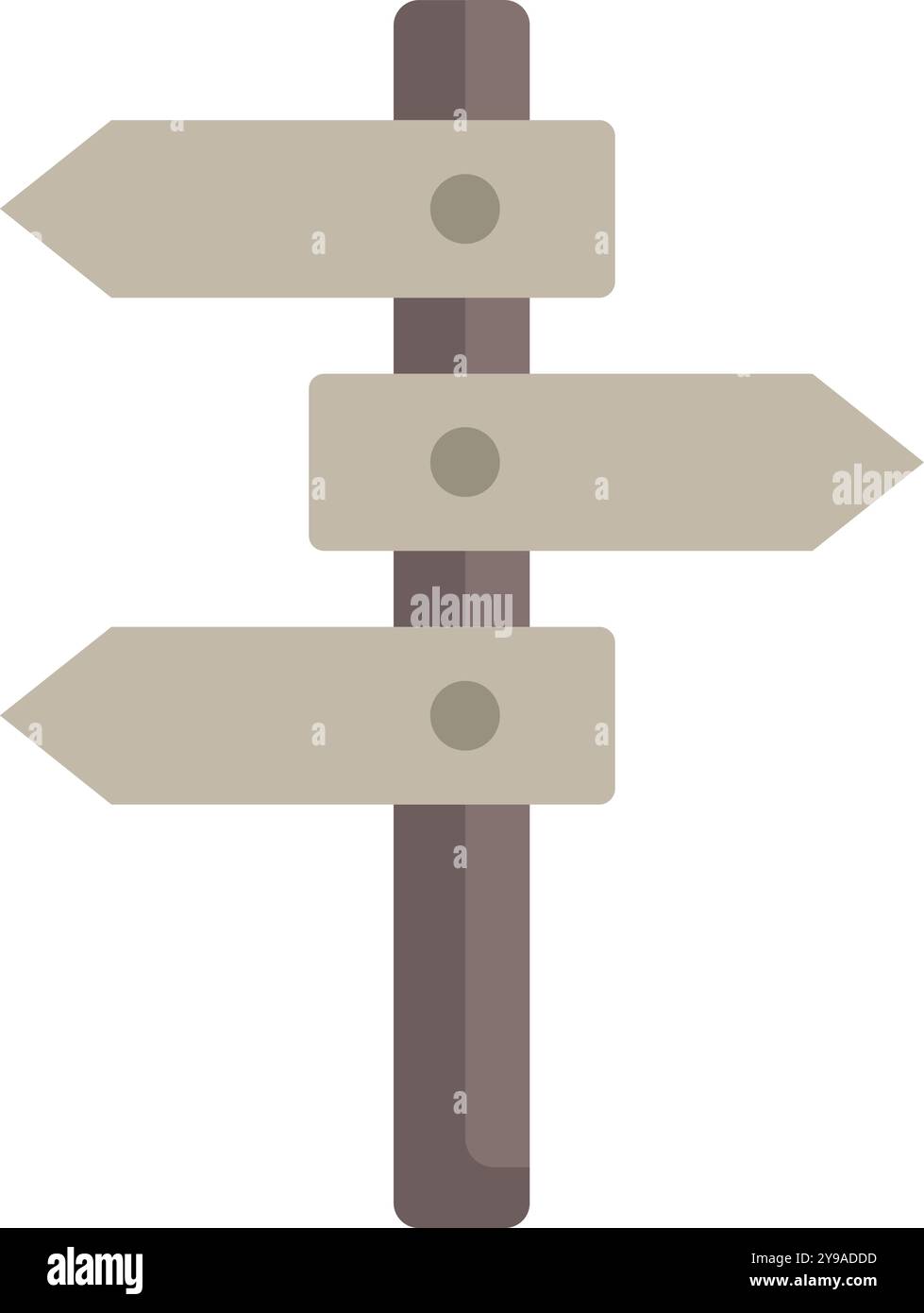 Wooden road sign post is pointing in different directions to guide ...