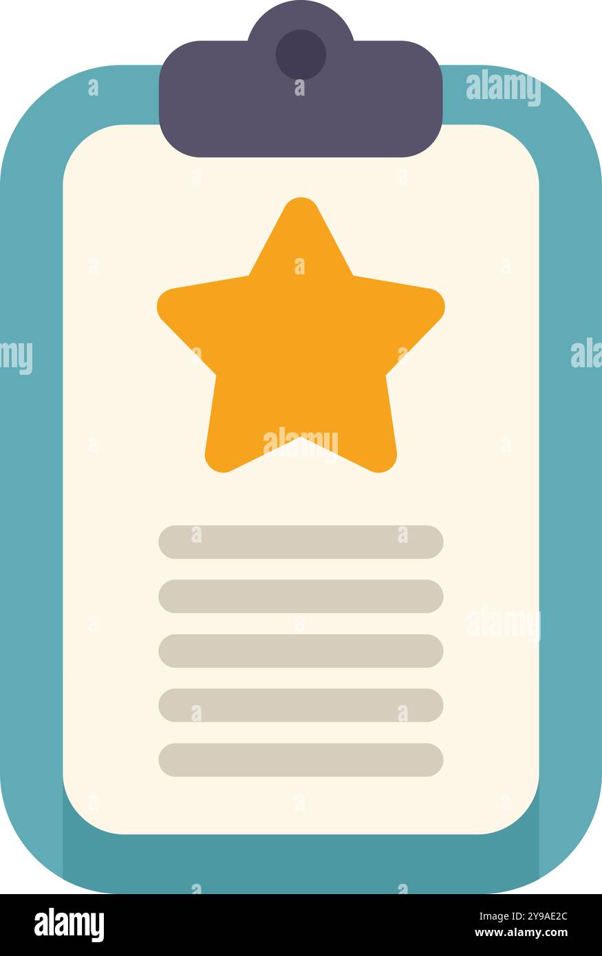 Clipboard showing a star representing a positive review, concept for ...