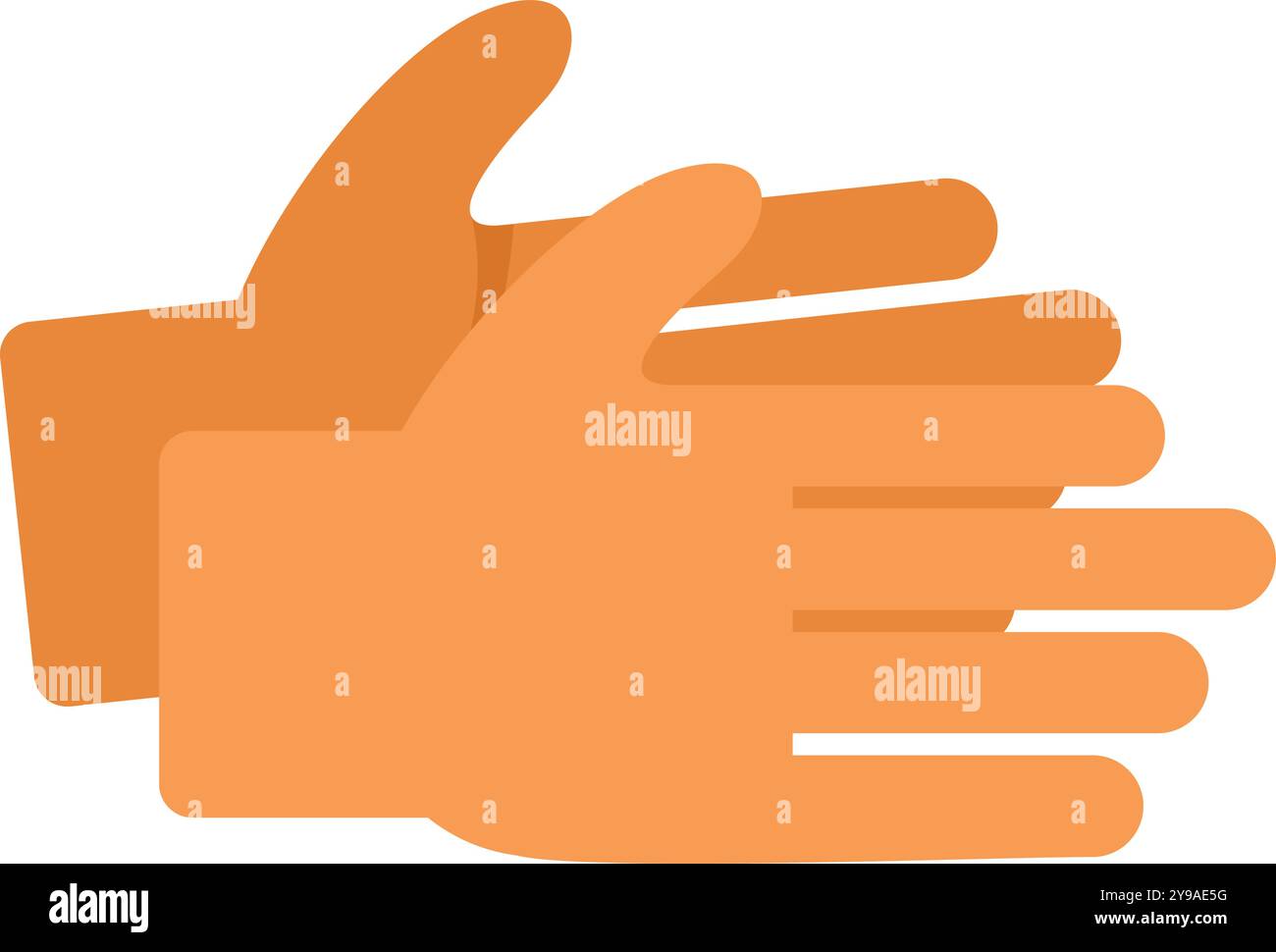 Two hands are clapping, creating a cheerful sound of approval and ...