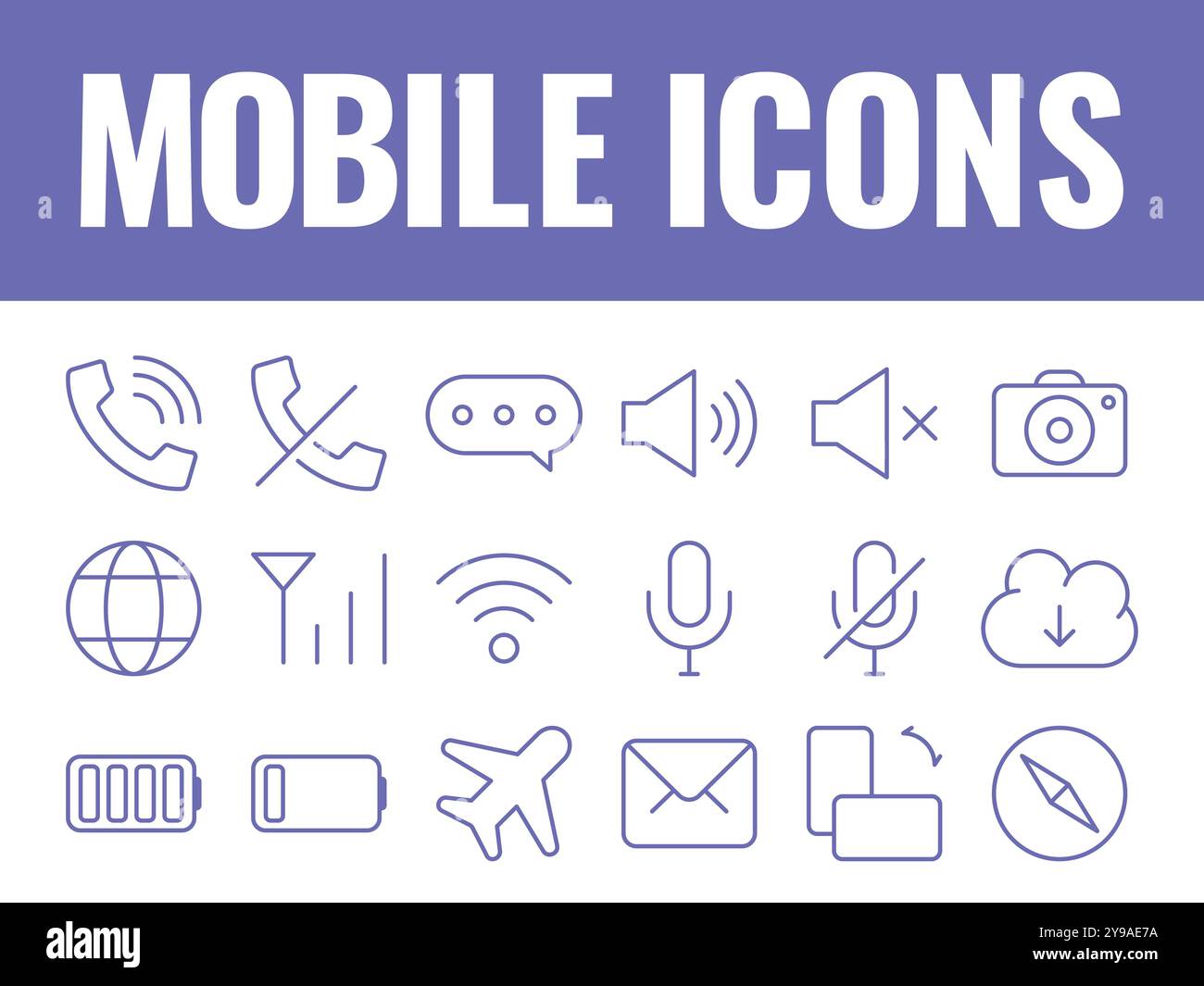 Mobile icons vector. mobile phone icons set collection. mobile phone ...