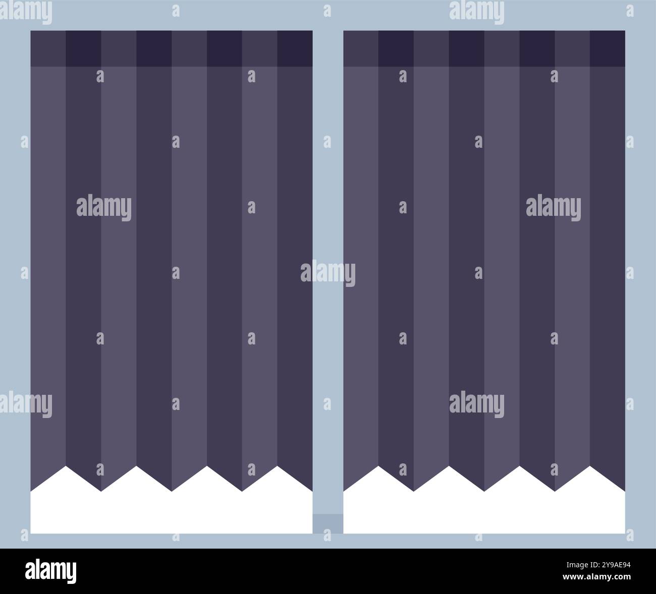 Minimalist vector illustration of a closed window with jalousie letting ...