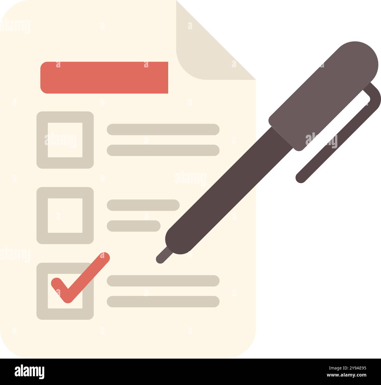 Checklist is being completed with a pen, indicating progress and ...