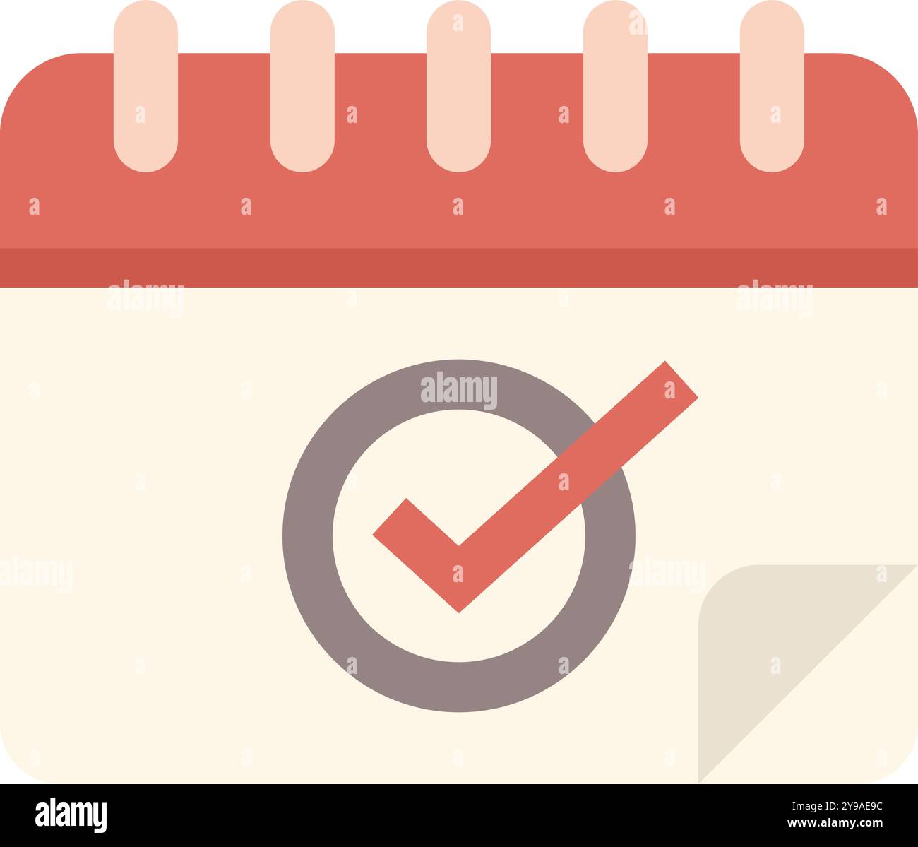 Calendar page is displaying a check mark icon, indicating a completed ...