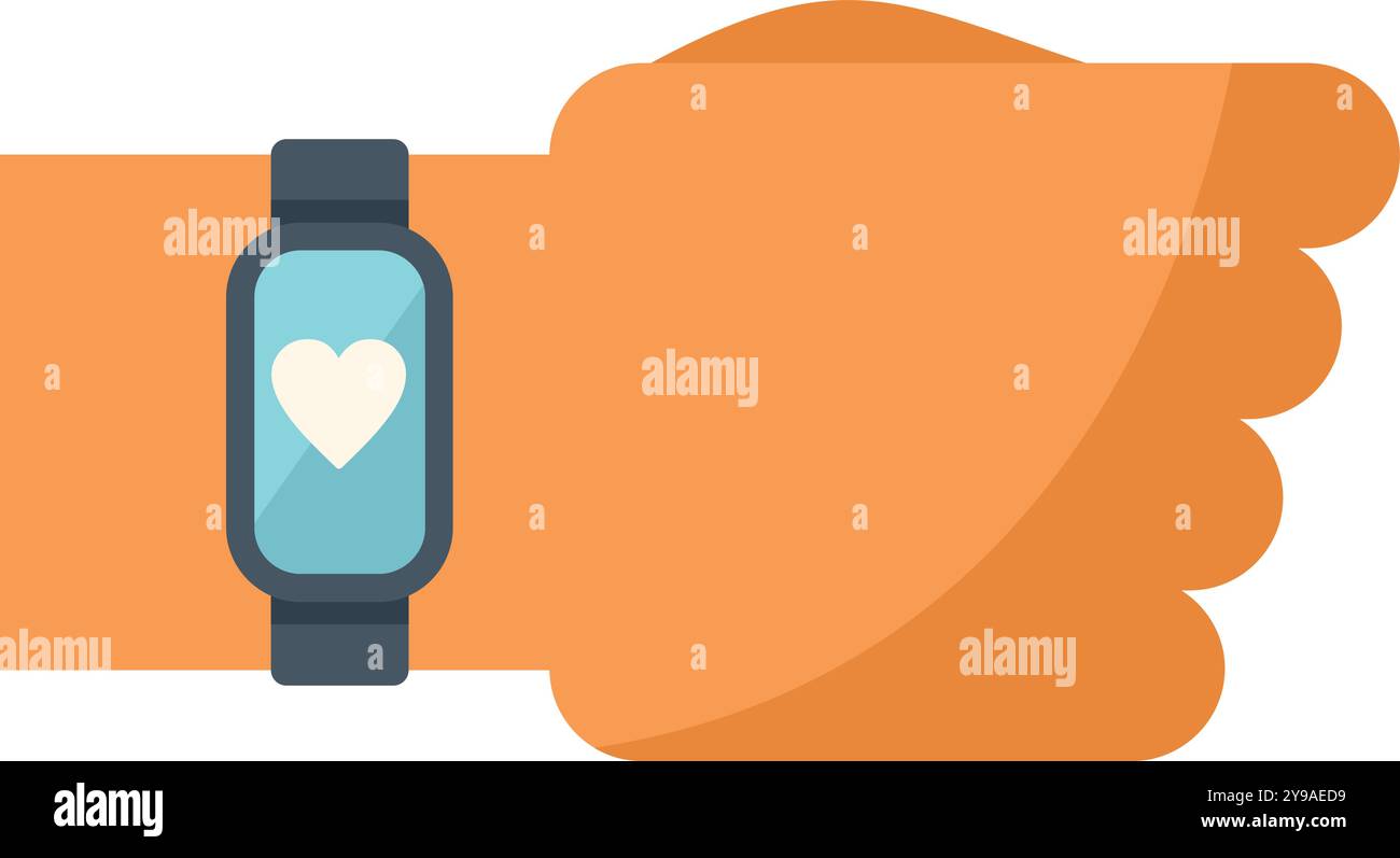 Hand wearing a smartwatch showing heart rate monitor Stock Vector Image & Art - Alamy