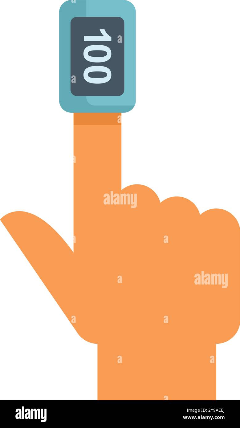 Human hand with finger pulse oximeter measuring blood oxygen saturation ...
