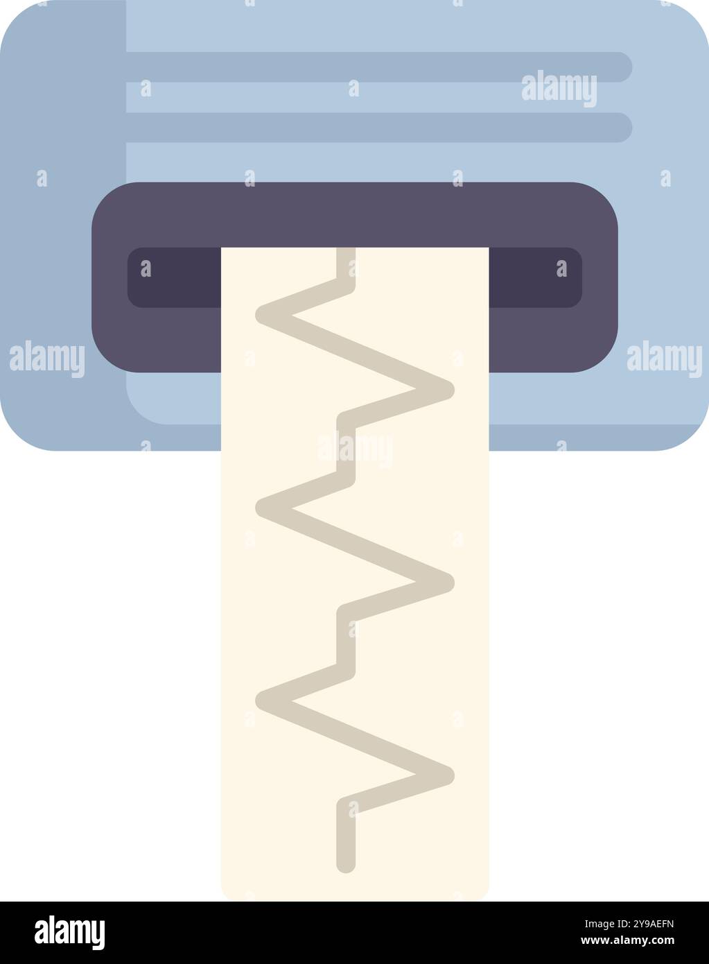 Medical device printing out an electrocardiogram report showing the ...