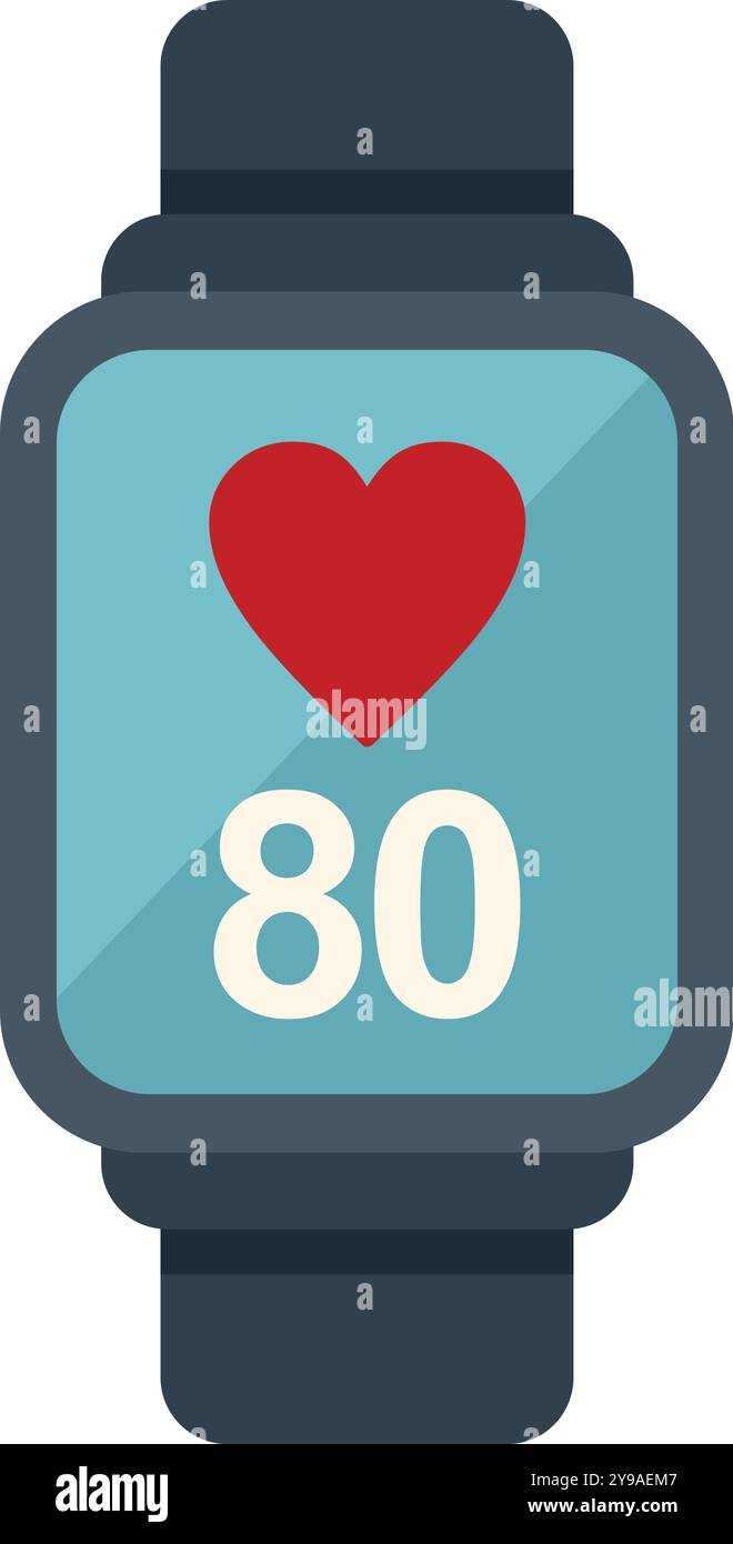 Smart watch showing heart rate monitor app icon, modern healthcare ...