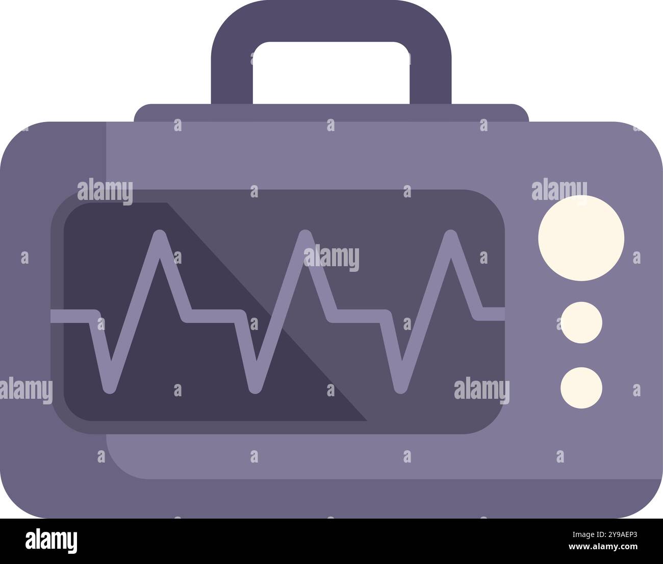 Portable medical device showing heartbeat on screen, essential ...
