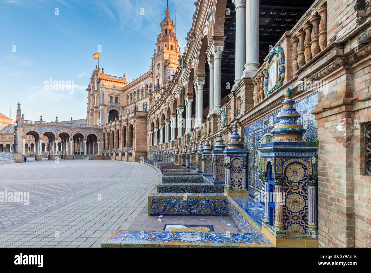 Plaza Espana, Seville, Spain, was built in 1928. a landmark built for ...