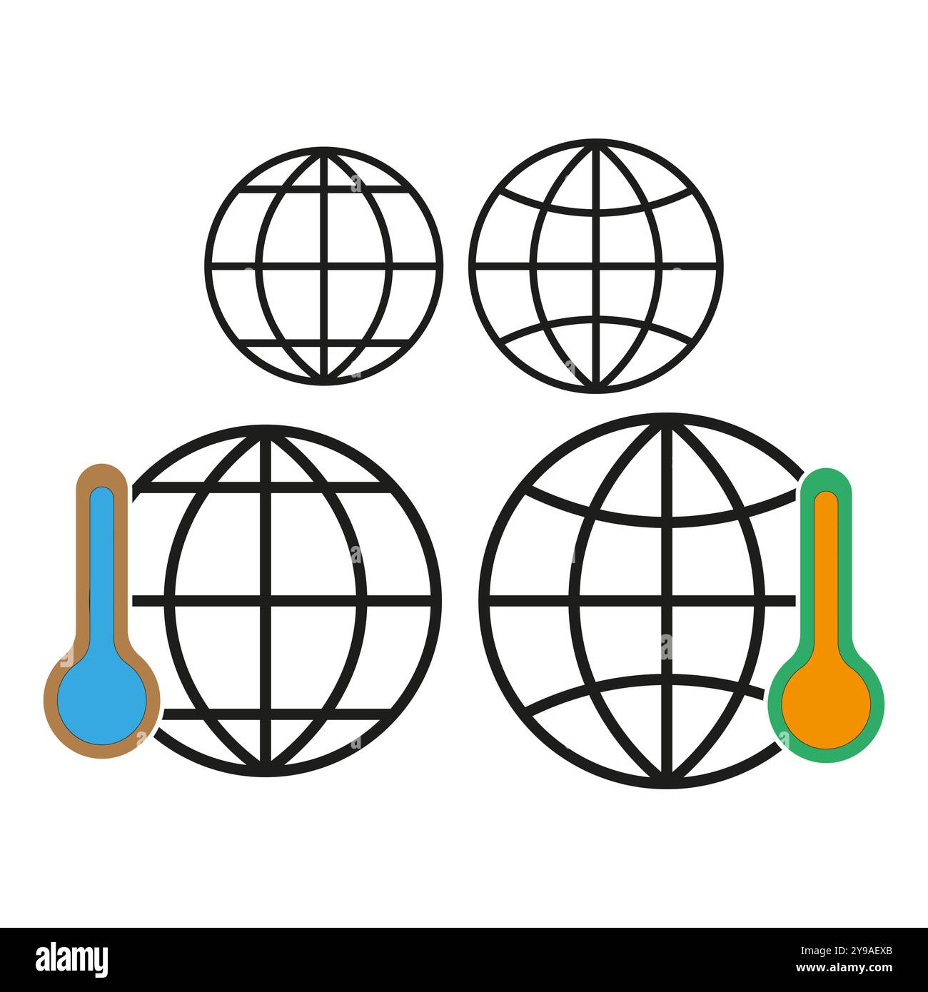 Globe icon. Temperature symbol. Climate concept. Vector illustration ...