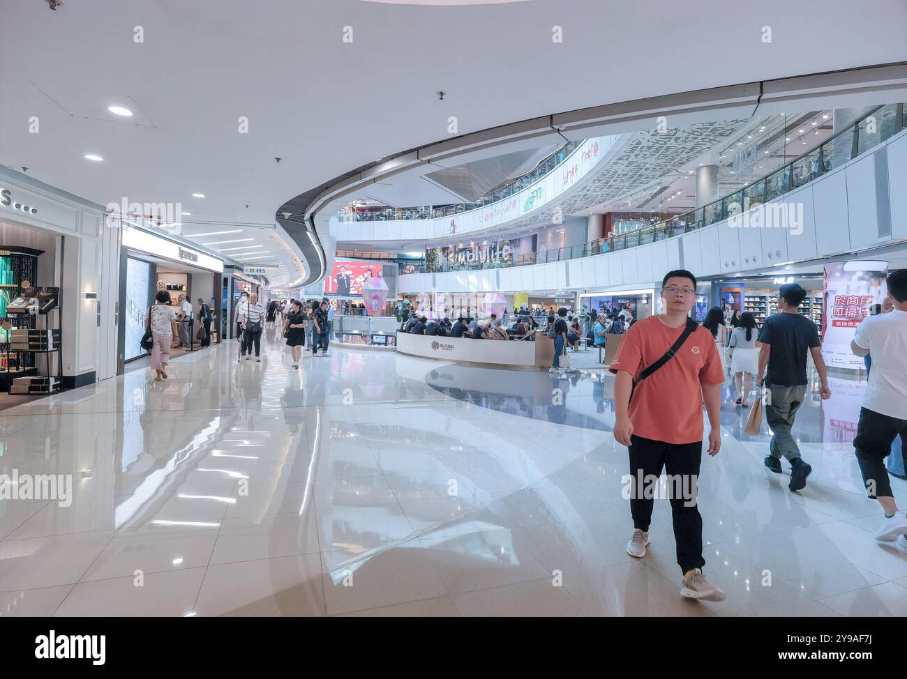 Hong Kong, China, October 08, 2024: A modern shopping mall in Hong Kong ...
