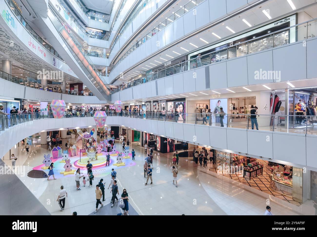 Hong Kong, China, October 08, 2024: A bustling shopping mall with ...