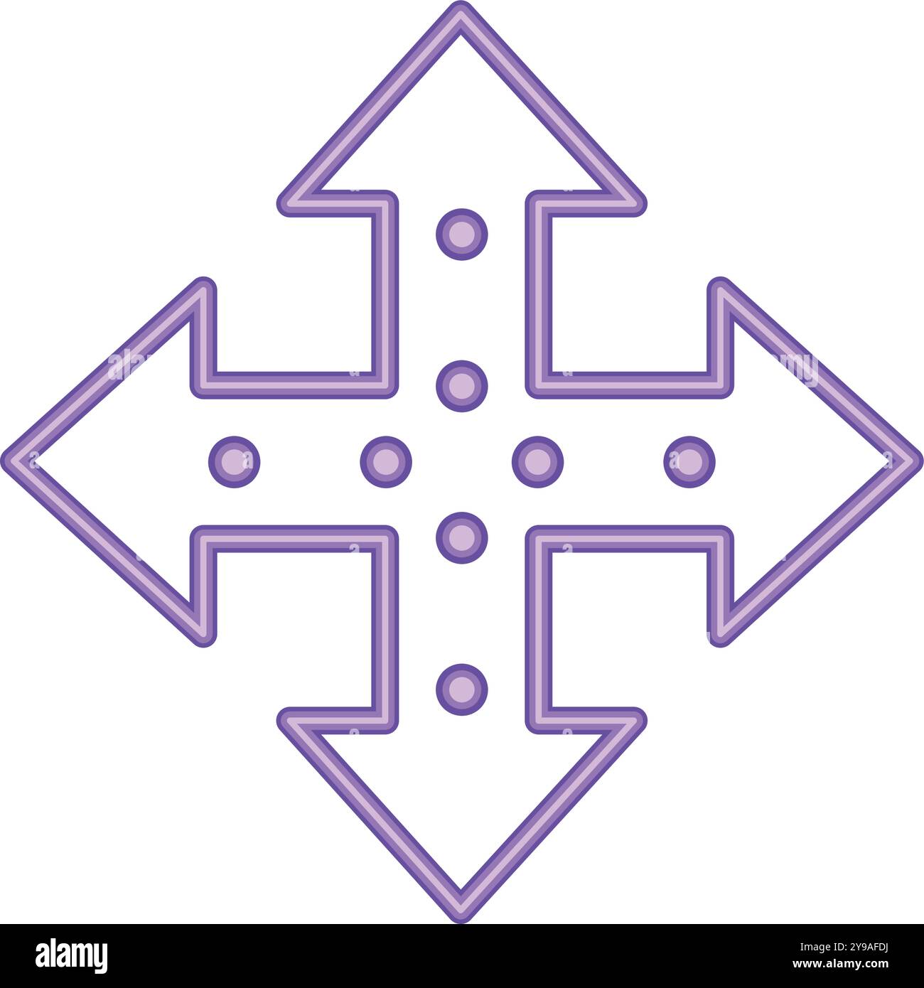 neon arrows cross bright effect Stock Vector Image & Art - Alamy