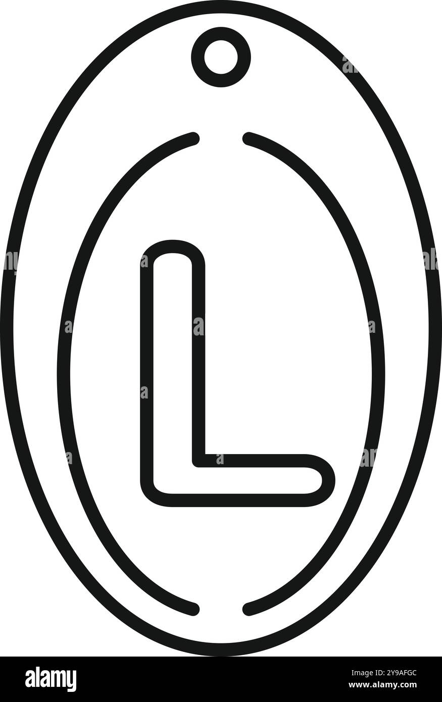 Simple vector of a luggage tag with the letter l on it, great for ...