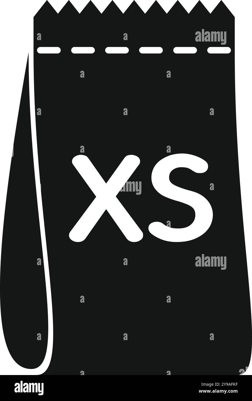 Black clothes label icon showing extra small size for garment ...