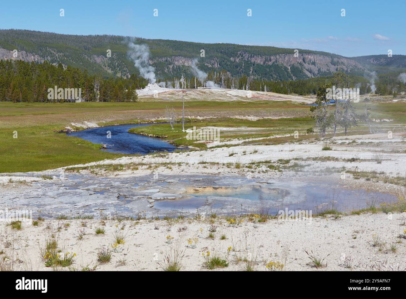 The Upper Geyser Basin is home to 150 geysers in a single square mile ...